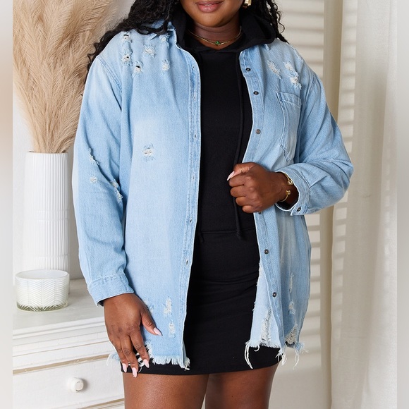 Risen Jeans | Jackets & Coats | New Risen Plus Reg Size Distressed Raw ...